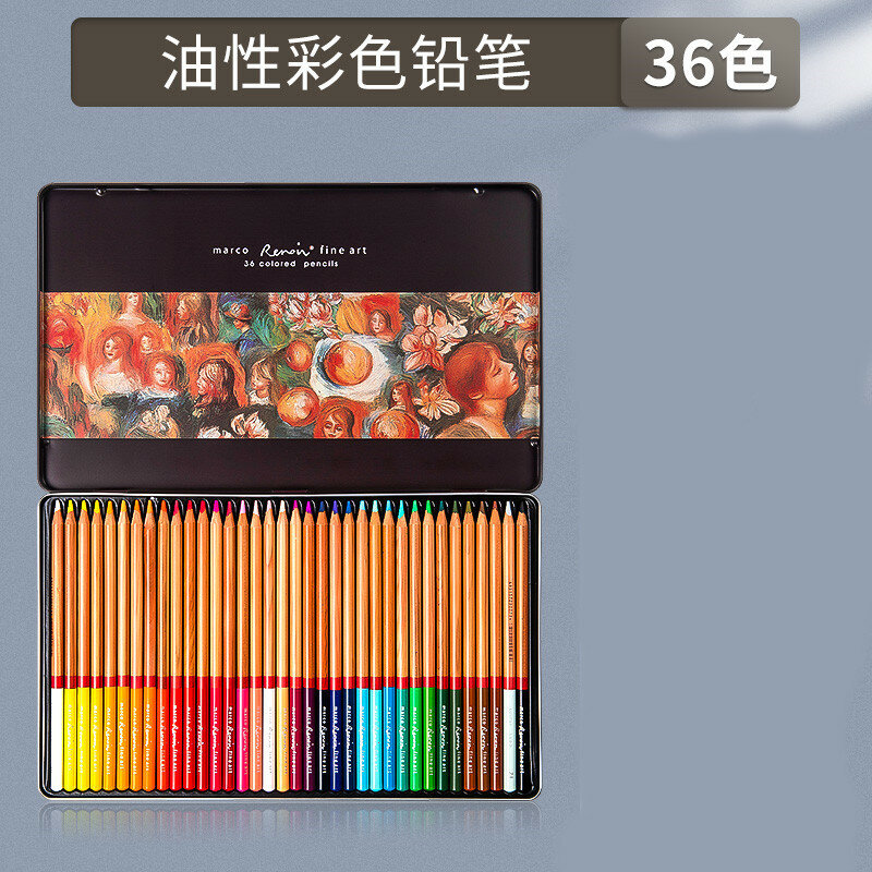 Набор цветных карандашей Marco Renoir 3100, детские рисовальные ручки на водной основе, специальные масляные цветные карандаши