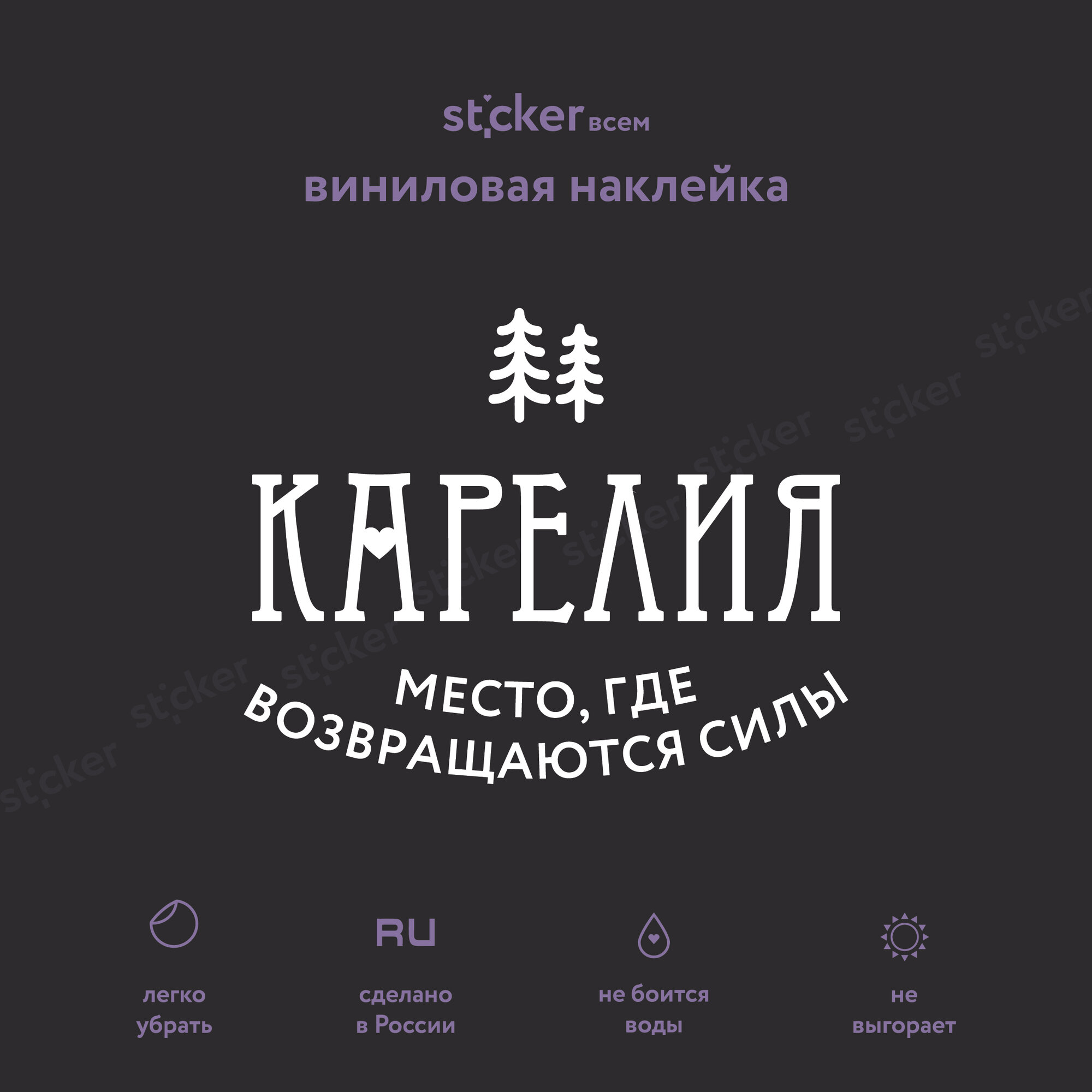 Наклейка "Республика Карелия / Карелия / 10 регион" 17х14 см