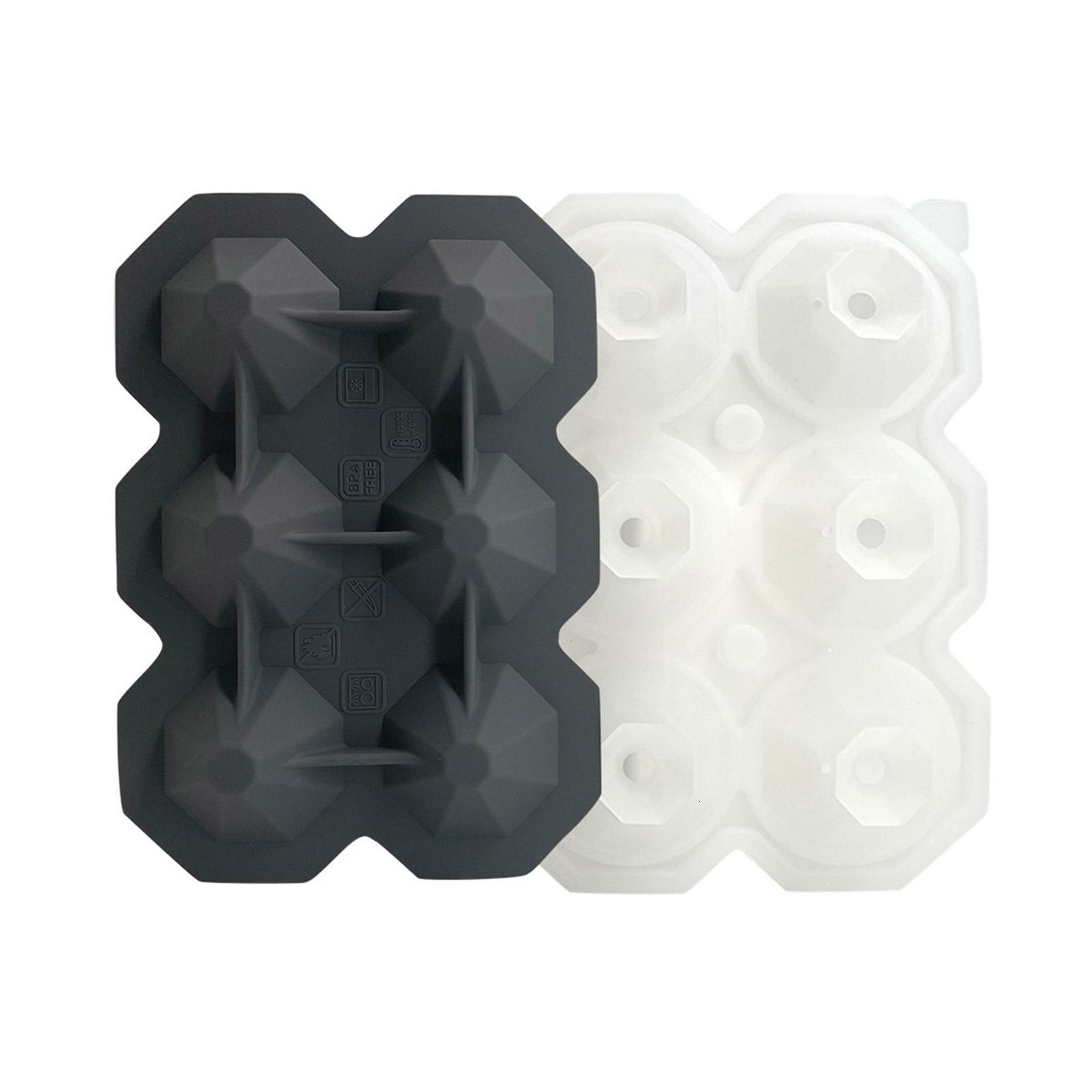 Формы для льда 3D, силиконовые, форма шар-бриллиант, Серый