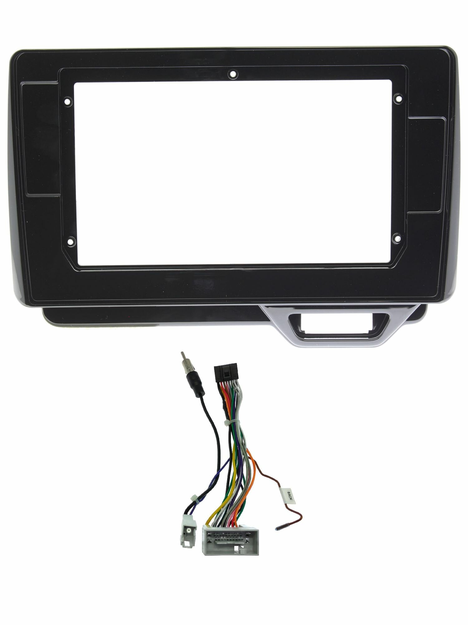 Рамка переходная Honda N-BOX 2017+, N-WGN 2019+, N-ONE 2020+ для авто без 360 + проводка для 10" магнитолы / Wide Media