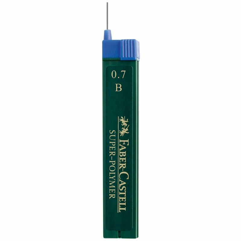 Грифели для механических карандашей Faber-Castell "Super-Polymer", 12шт, 0,7мм, B