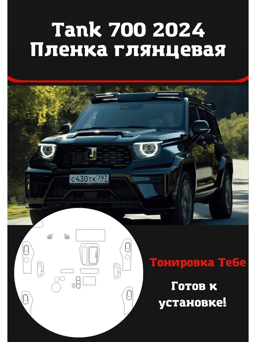 Комплект глян защит пленки для салона авто Tank 700 2024
