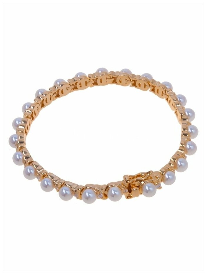 Плетеный браслет, жемчуг Swarovski синтетический