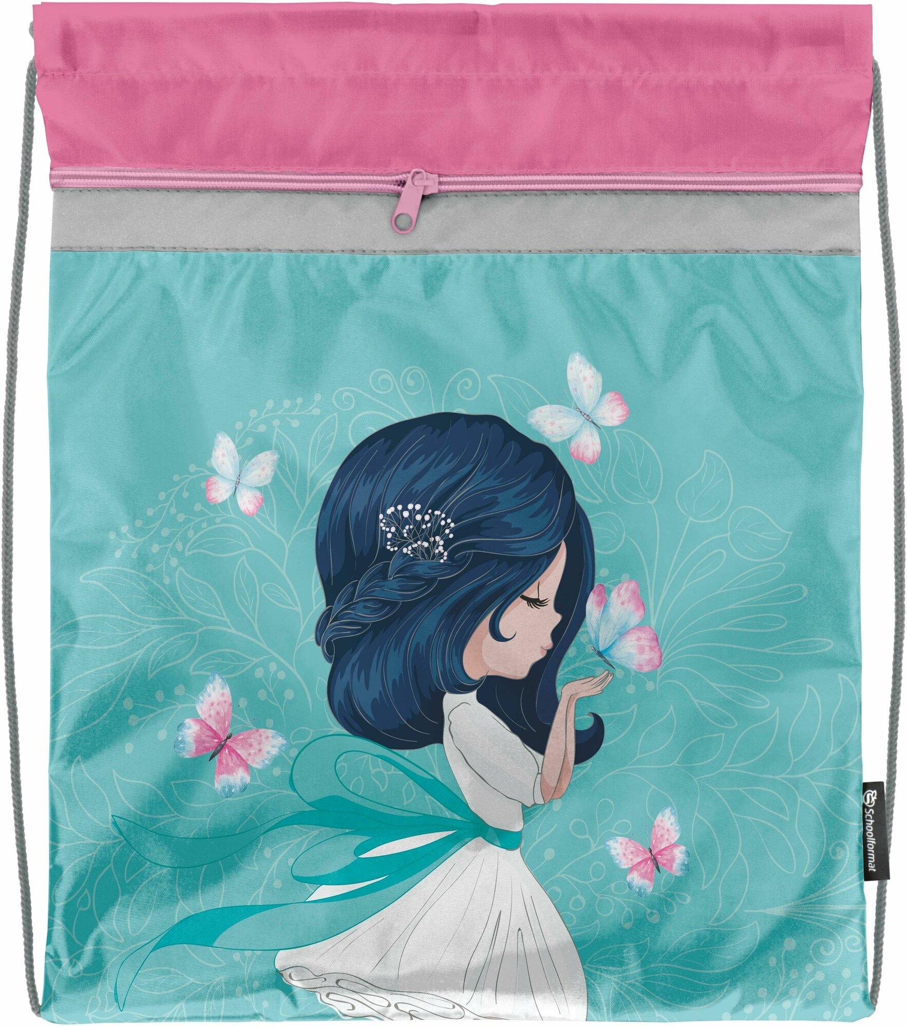 Мешок для обуви с карманом на молнии MAGIC GIRL 340х420мм Schoolformat