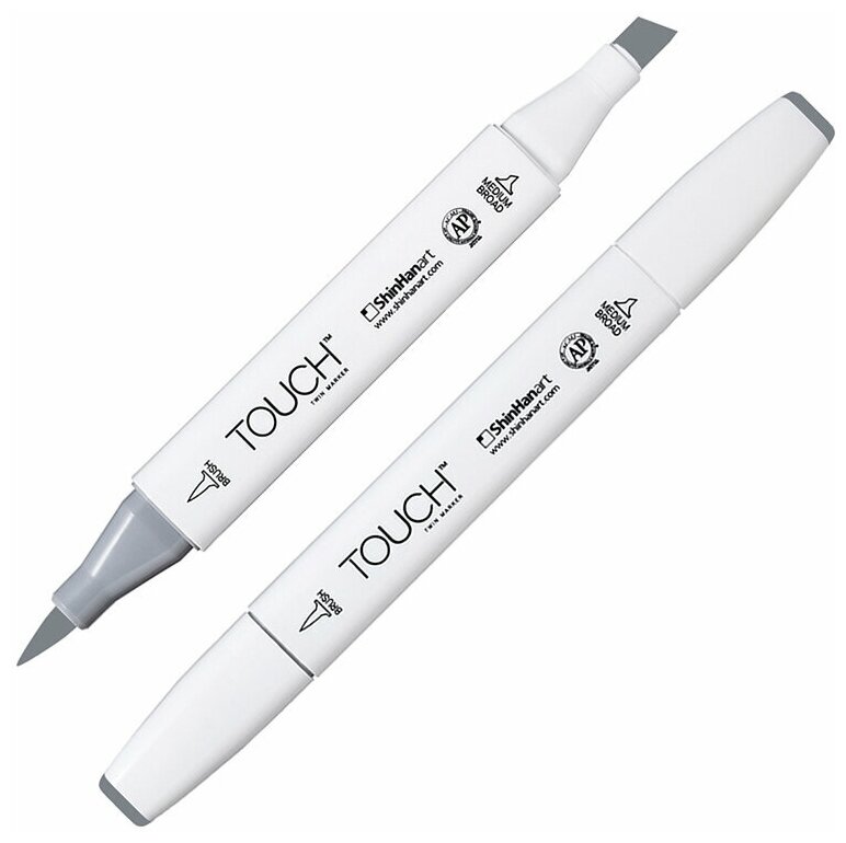 Маркер TOUCH BRUSH двухсторонний на спиртовой основе CG6 серый холодный