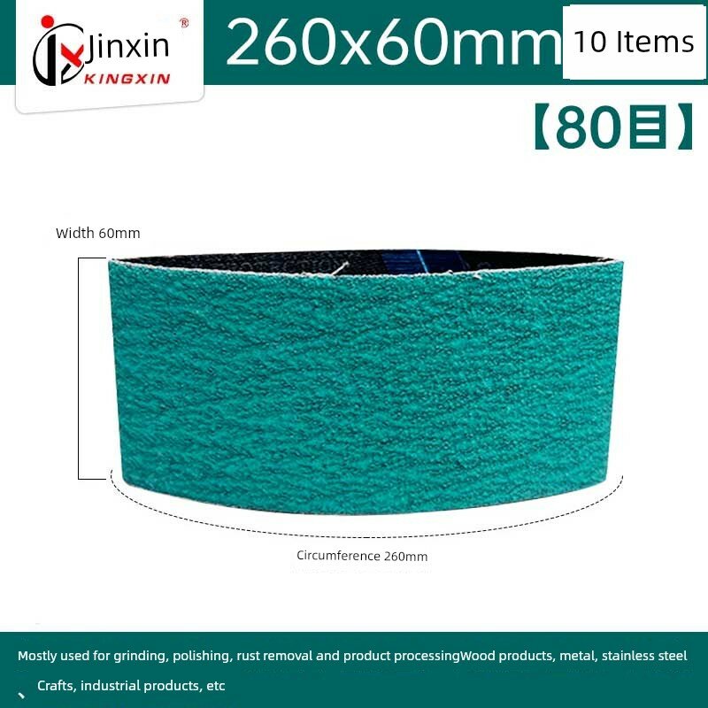 Zirkonoviy Aluminyevyj Abrazivnyy Poias 260x60mm 80 Mesh 10 Shtekov dlya Derevyannoy Obrabotki Metallicheskogo