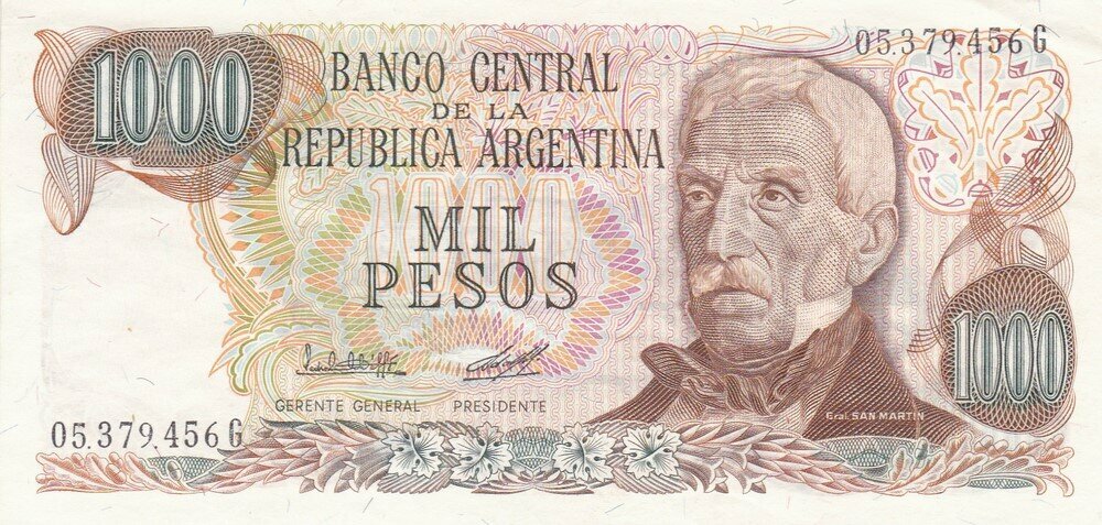 Аргентина 1000 песо 1981-1982 гг.