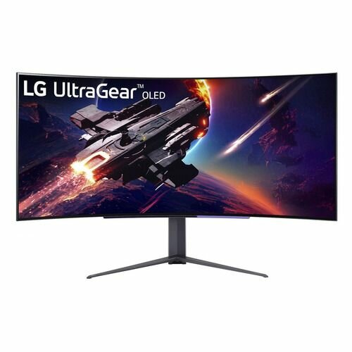 45" Монитор LG UltraGear 45GR95QE-B, 3440x1440, OLED, 240Гц, 2хHDMI, 1хDP, изогнутый, черный [45gr95qe-b. aruz]