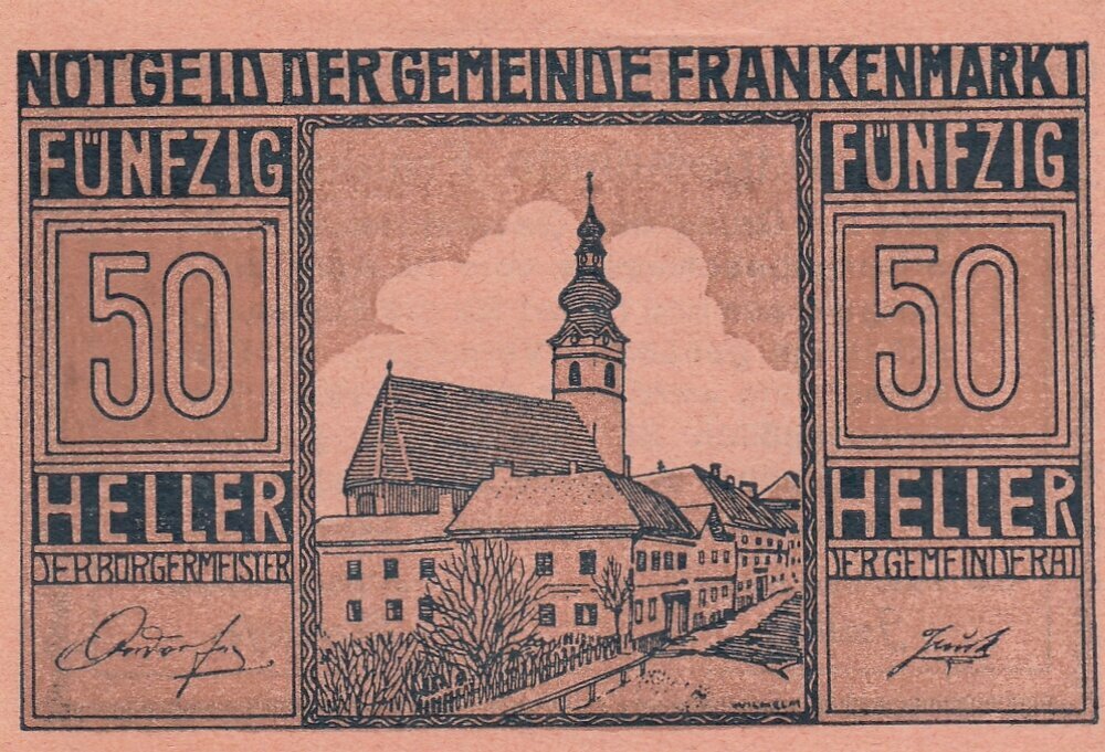 Австрия, Франкенмаркт 50 геллеров 1920 г. (№2)