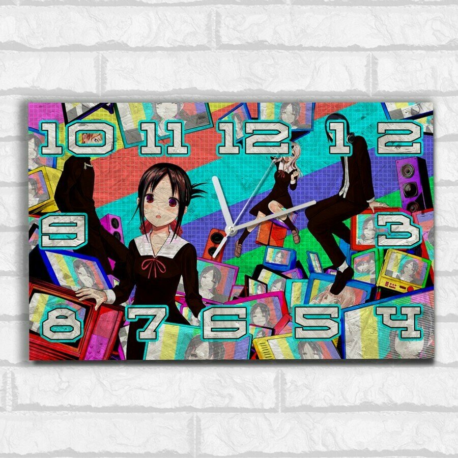 Настенные бесшумные часы ОСП, аниме Kaguya-sama Love is War - 4414