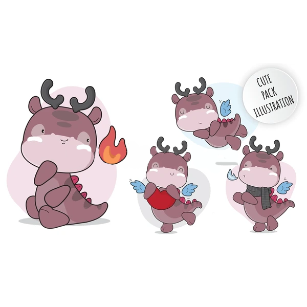 Наклейки стикеры Милый динозаврик