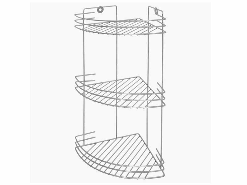 Полка угловая 3-х ярусная 19*19*40см хром, CHR-372