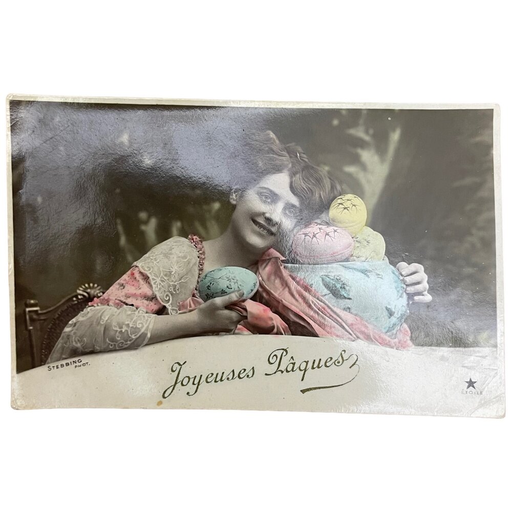 Почтовая открытка "С праздником Пасхи" 1900-1917 гг. Франция
