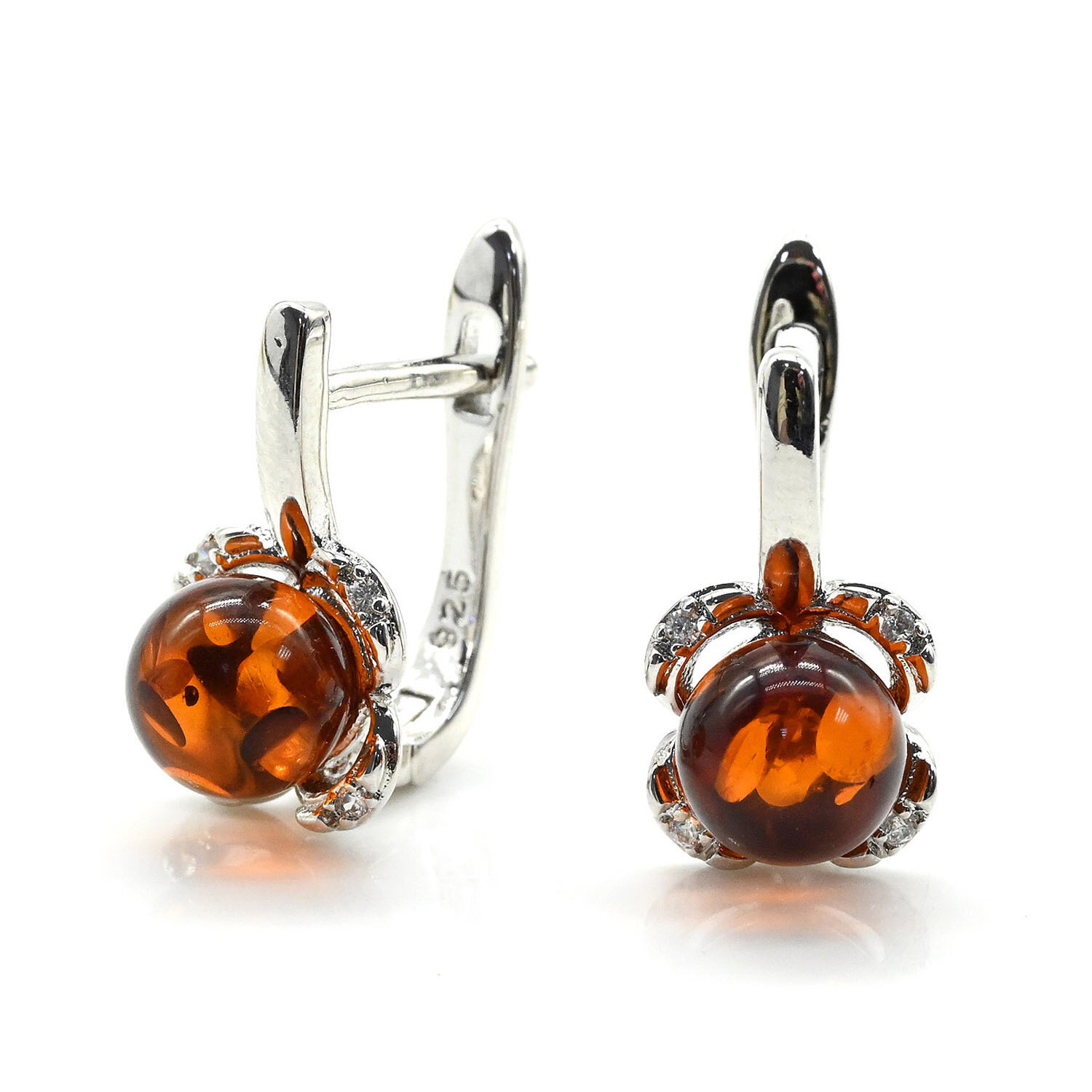 Серьги, янтарь