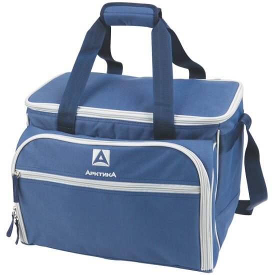 Сумка-холодильник Арктика 4100-6 с набором посуды (6 чел), синий, 22л