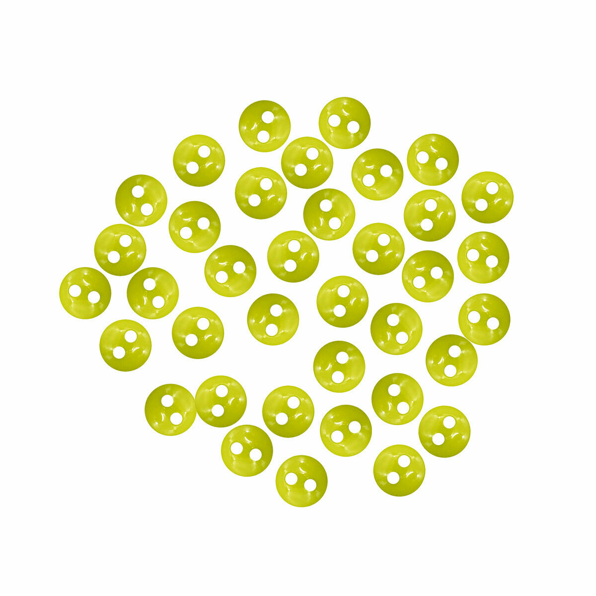 27381 Пуговицы 'Мини' на 2 прокола, 6мм, уп.50шт. +/- 2 шт. пластик, цв. зелёный
