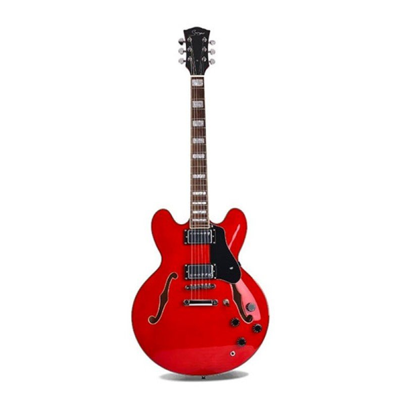 S-G16-TRD полуакустическая гитара Semi-Hollow, корпус липа/клен, вклеенный гриф махагон, 22 лада, звукосниматели HH, 2V, 2T, цвет TRD, Smiger