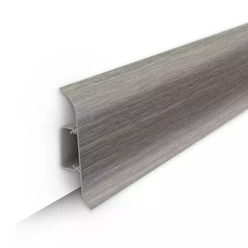 Пластиковый плинтус Идеал Classic 3D 70 мм Орех серый 296