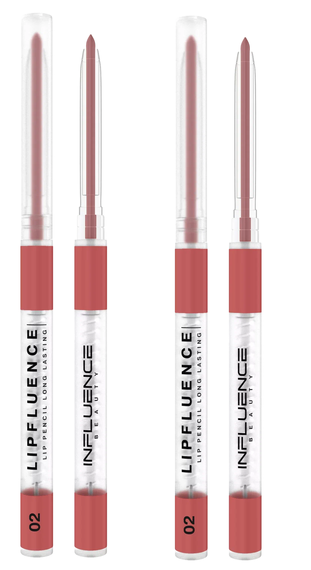 Карандаш для губ автоматический гелевый стойкий Influence Beauty Lipfluence т.02 2 шт