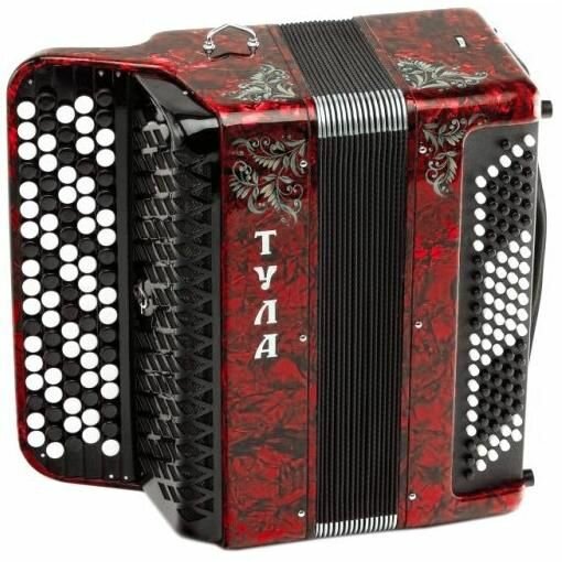 Ученический баян Тульская Гармонь BN-37-RD, "Тула-209", 55х100-II, двухголосный, красный