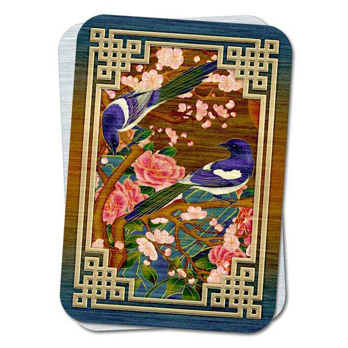 Магическая карта Фэн-Шуй Сороки, оберег от сглаза и порчи, талисман удачи, кошельковый сувенир - амулет на деньги, подарок на 23 февраля мужчине или на 8 марта женщине