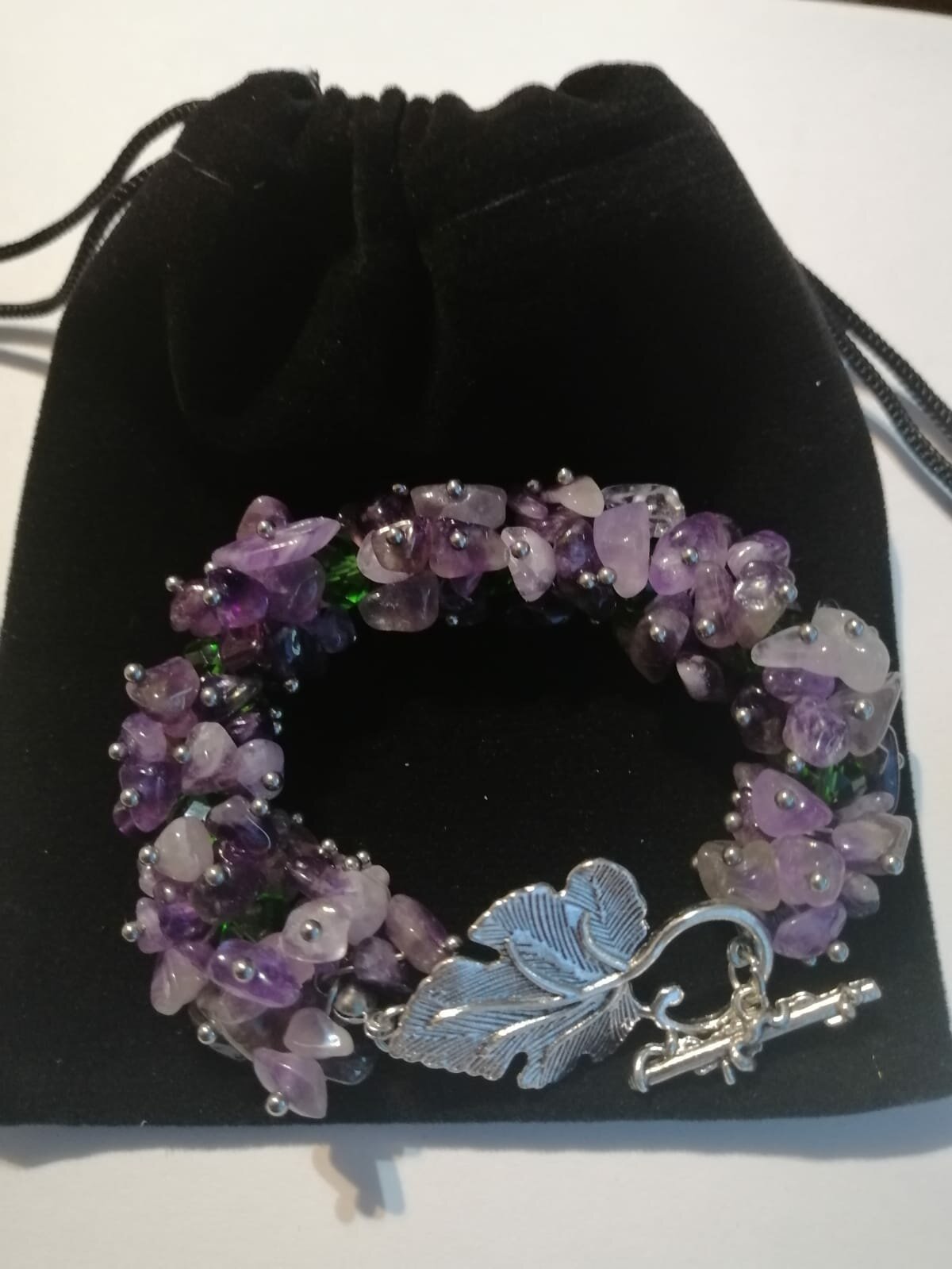 Браслет-нить, аметист