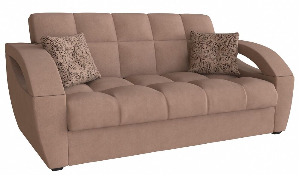 Прямой диван Монреаль 2 Бежевый Велюр Экокожа, аккордеон, 177х100х92 см