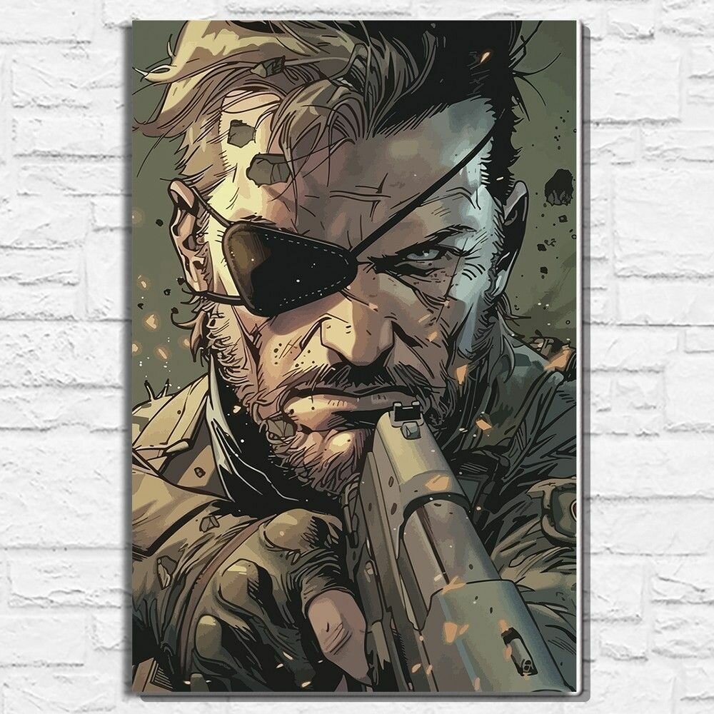 Картина по номерам на холсте игра Metal Gear Solid (Solid Snake, Снейк, PS, PC) - 15164 В 60x40