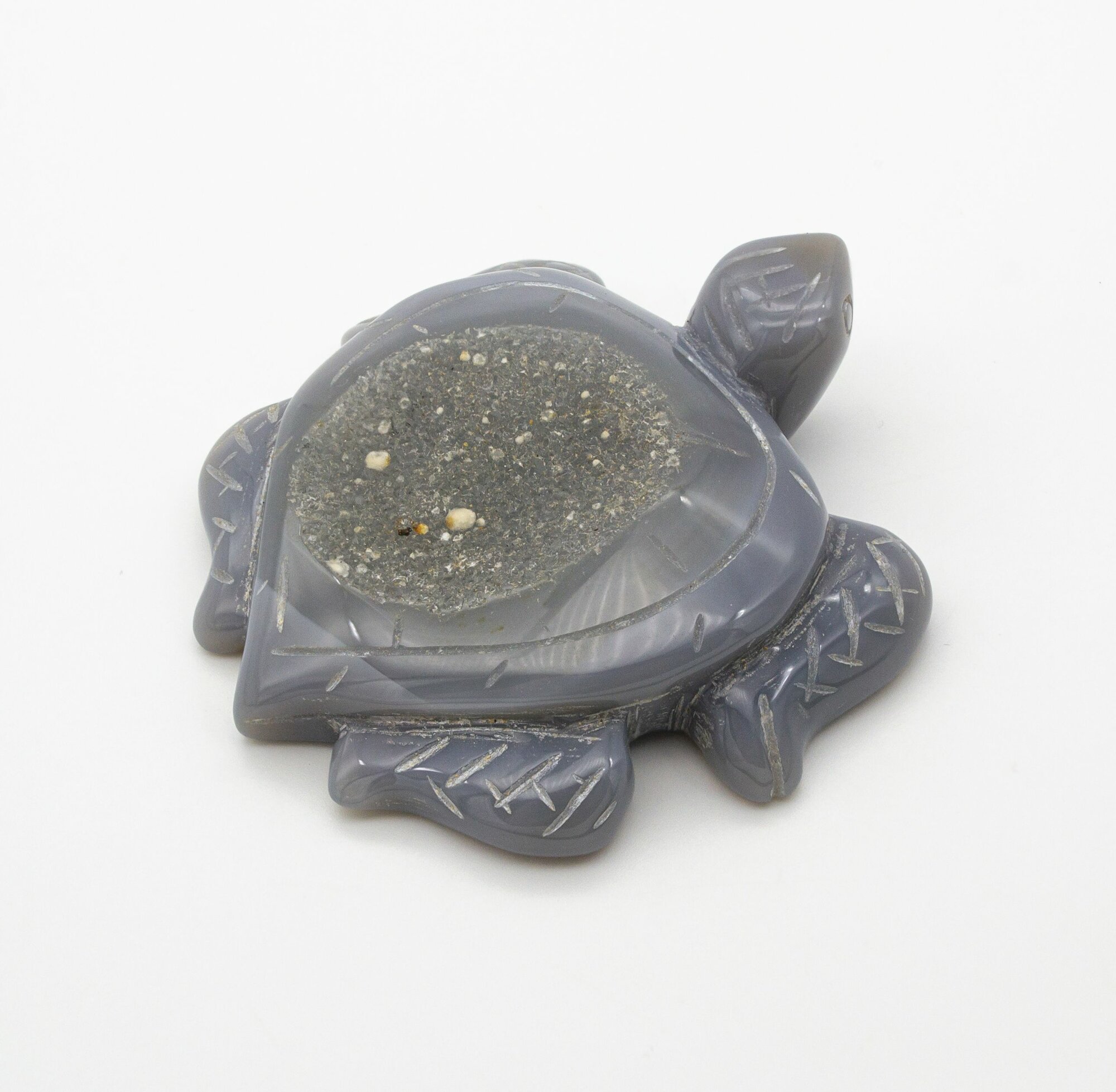 Статуэтка черепахи из агата (жеода) 24