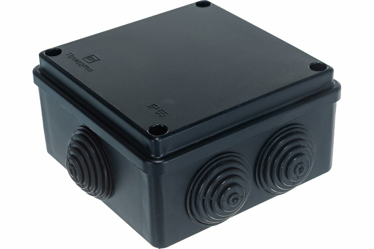 Промрукав Распределительная коробка для о/п безгалогенная HF черная 100х100х50 1 шт