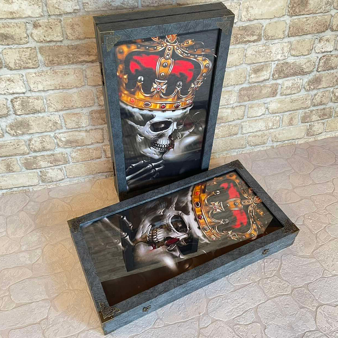 Нарды стеклянные "BOSS", большие 60 на 60 см, из натурального дерева, игровое поле под стеклом