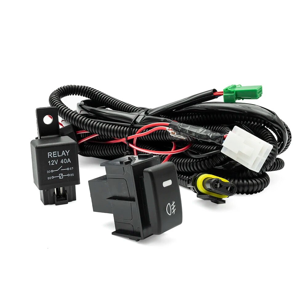 Передний бампер 2 в 1 для Nissan Pathfinder Gen3 R51 2005-2012, светодиодные Foglamp Harness Only