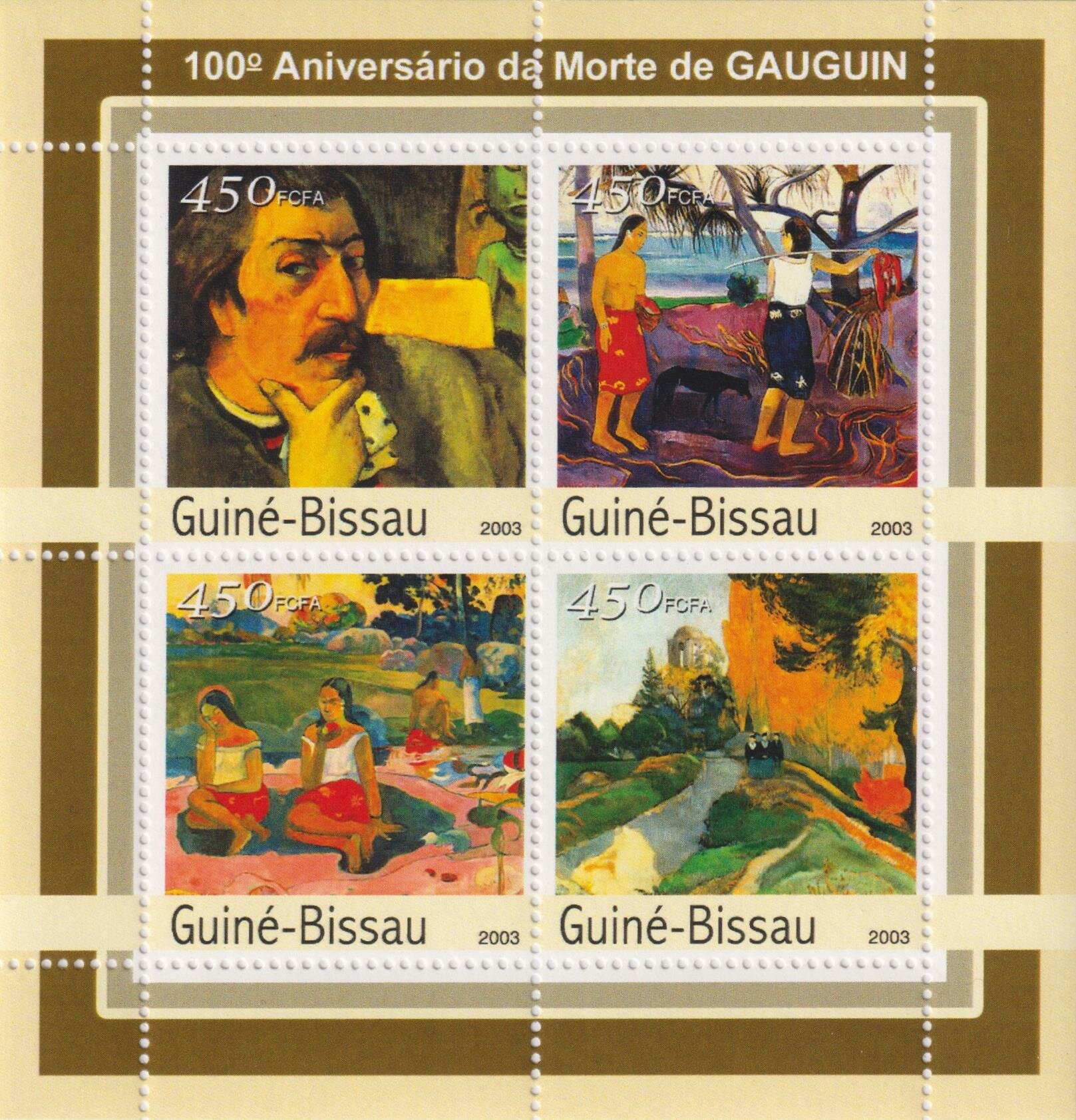 Почтовые марки Гвинея-Бисау 2003г. "Картины, Поль Гоген" Картины MNH