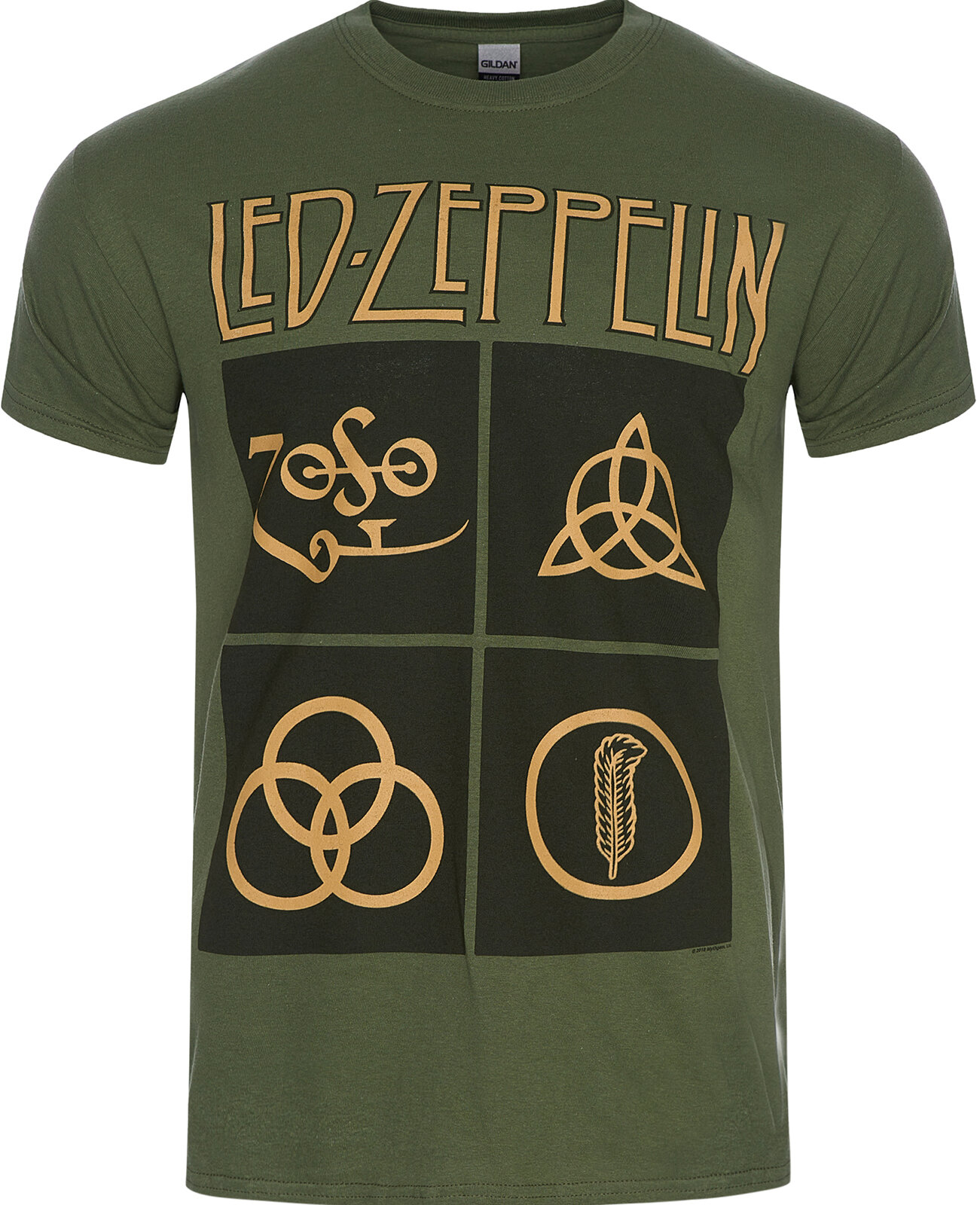 Футболка Rock Off Футболка Rock Off - Led Zeppelin -Gold Symbols in Black Square Official