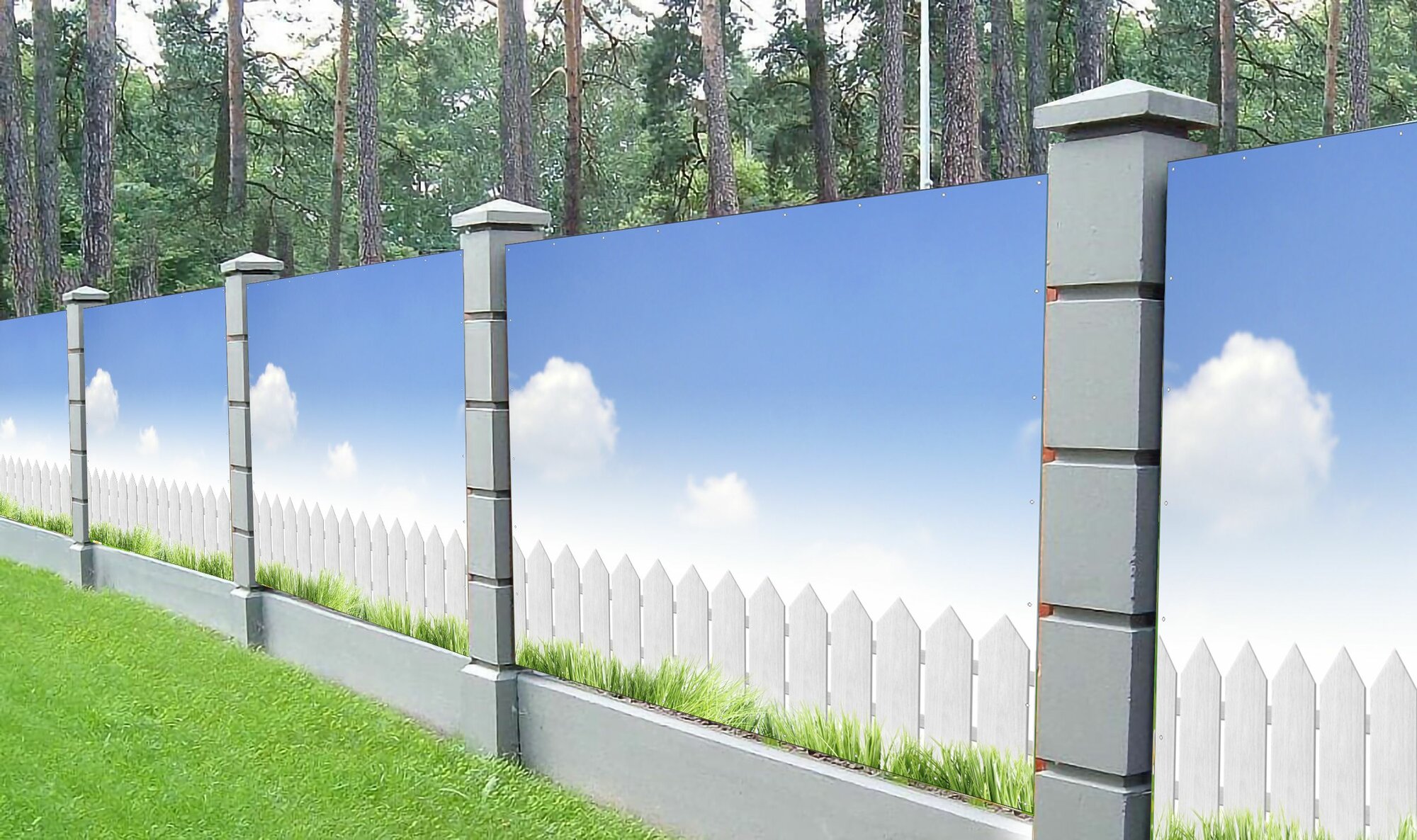 Фотосетка для забора, фасада Фотофасад с люверсами 2,4 х 2 м