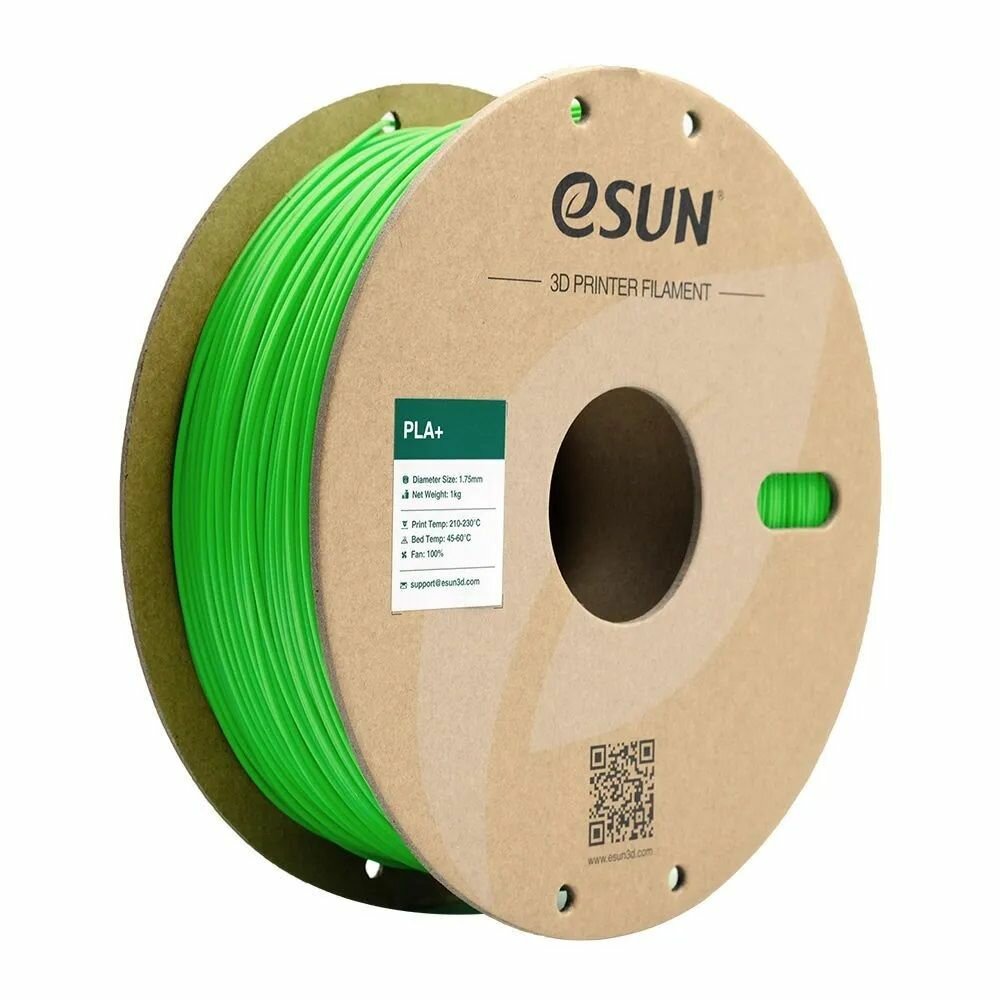Катушка PLA+ пластика ESUN 1.75 мм 1 кг, светло-зеленая PLA+175O-V1P1
