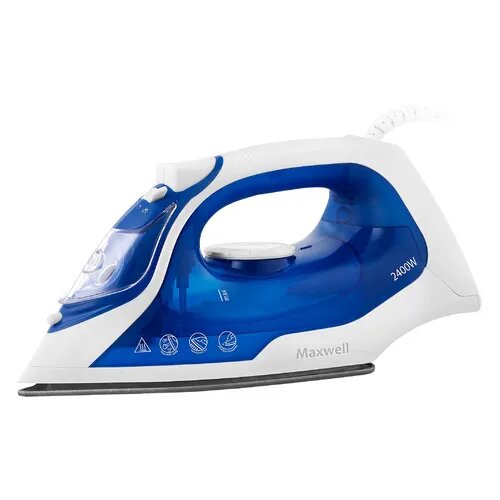 Утюг Maxwell MW-3007, 2400Вт, белый/синий