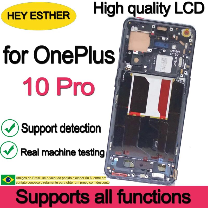 LTPO AMOLED 6,7 'Замена для OnePlus 10 Pro LCD дисплей NE2210, NE2211, NE2213, NE2215, NE2217 сенсорный экран LCD Green Frame
