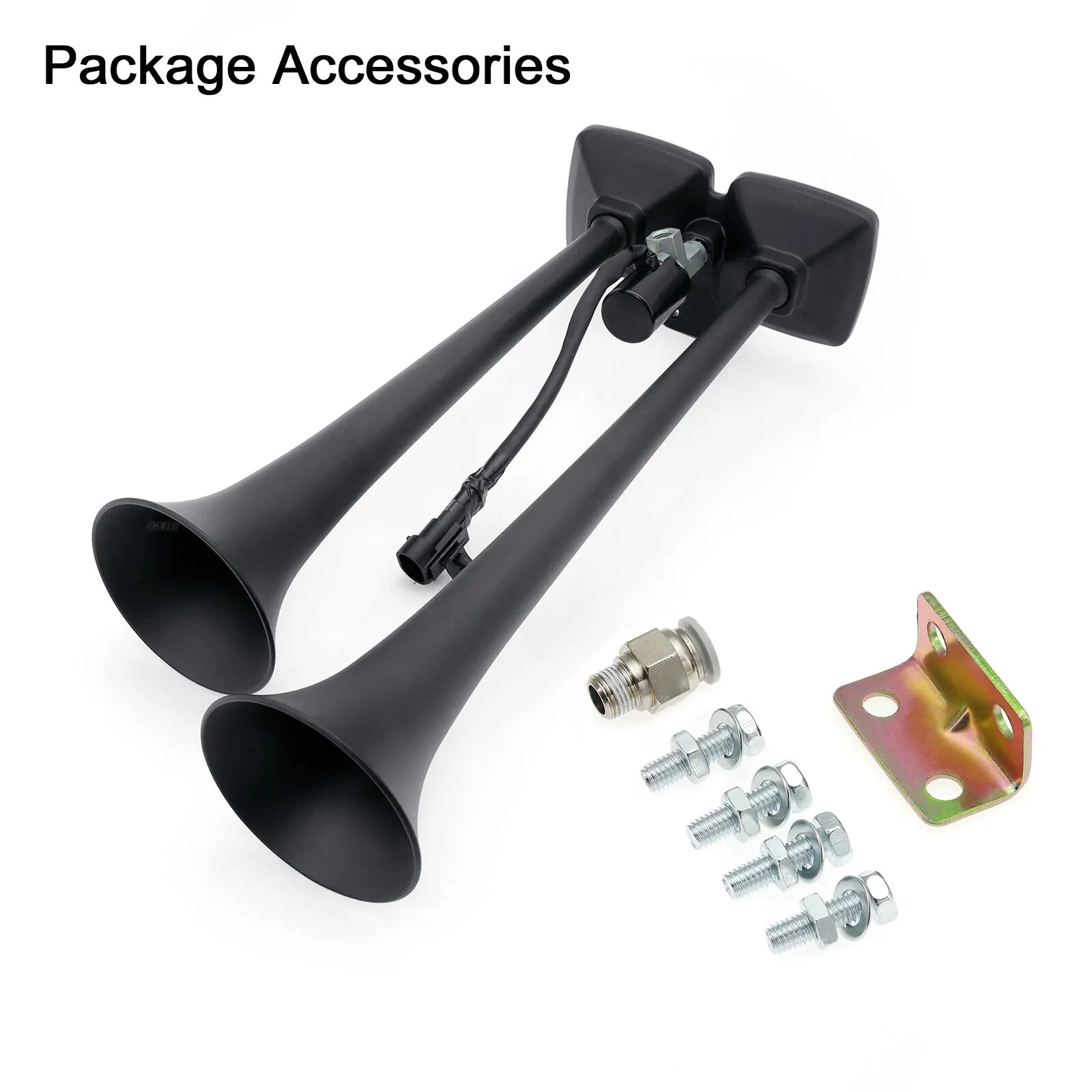 Универсальный Двойной Пневматический Гудок, Громкий Автомобильный/железнодорожный Сигнал, 12В/24В, Высокая Громкость