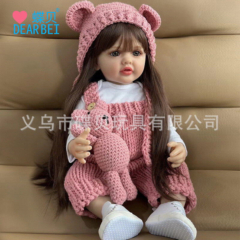 Горячая распродажа 60 см мягкая резиновая кукла-реборн для девочек, подарок, виниловая кукла, оптовая продажа, дропшиппинг