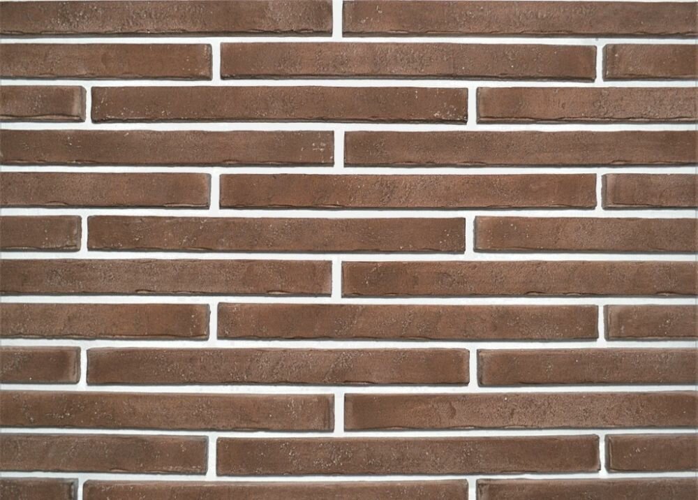 Декоративный Кирпич Русский Камень Ригельный Коричневый Артикул 09.05 Ш40хВ3.5хТ1.5 см 1м2.