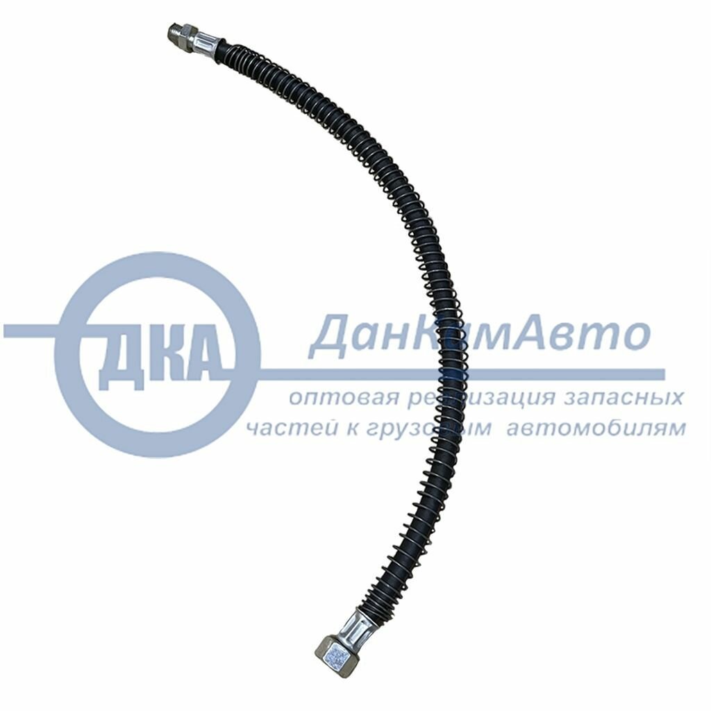Шланг тормозной 4310 передний (рукав L-670 гладкий, в пружине) штуцер-гайка а/м КАМАЗ