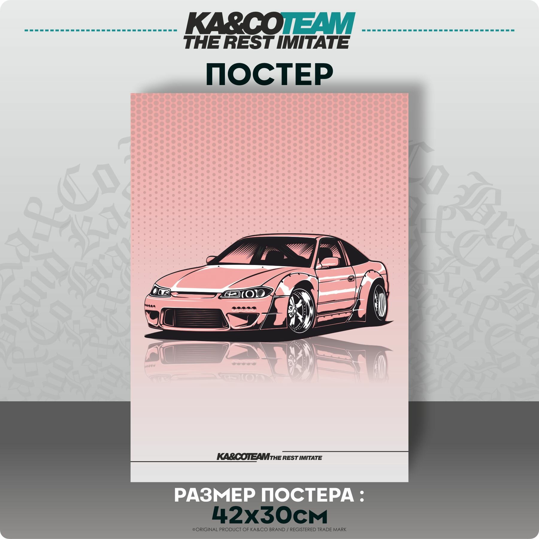 Плакат на стену постер интерьерный Pink Silvia S15