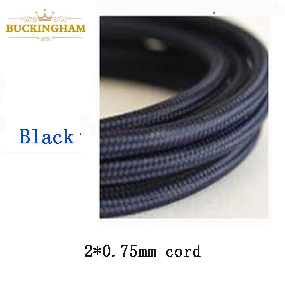 Винтажный электрический провод 2х0,75 мм W13 черный, 20 м