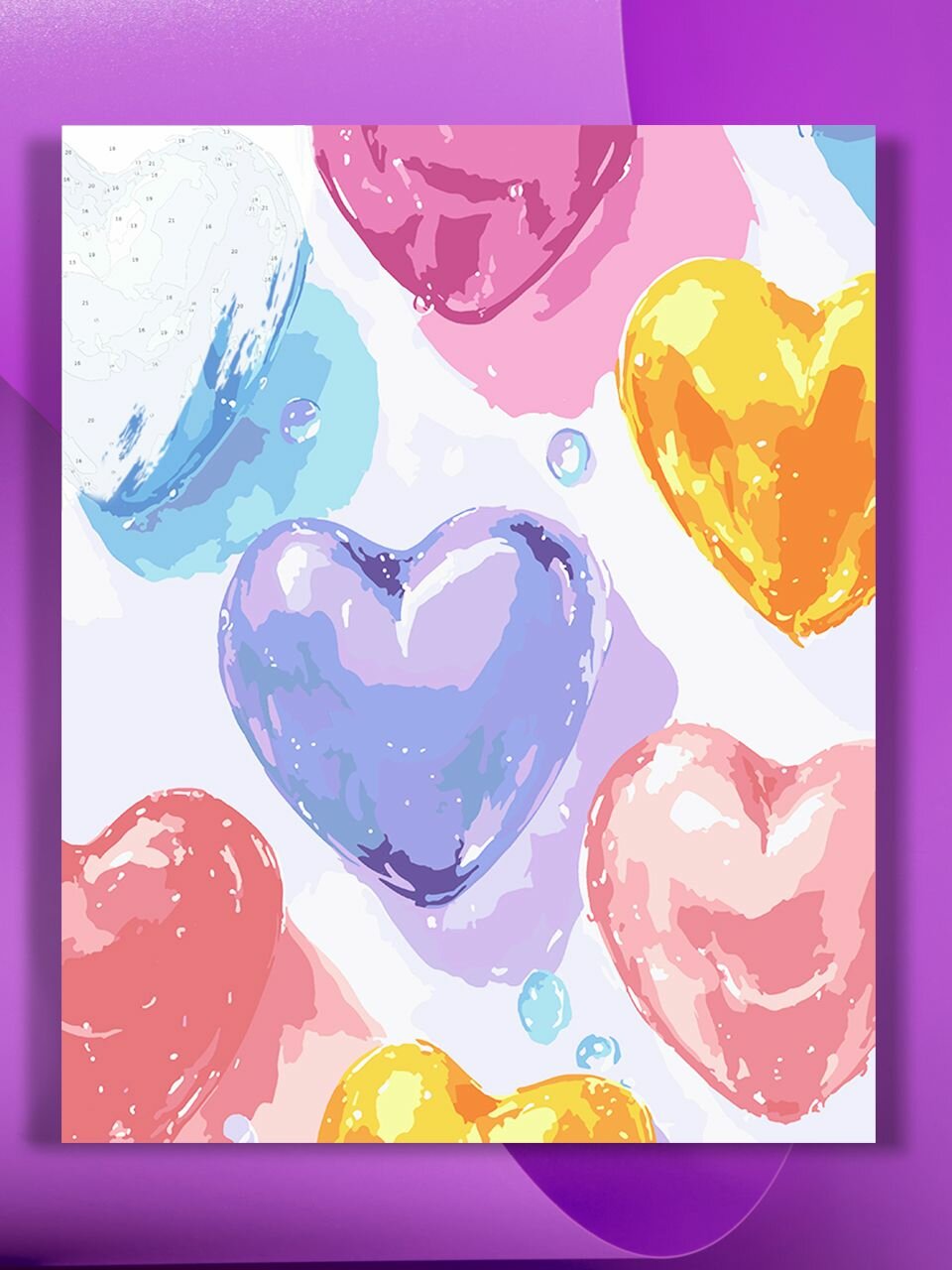 Картина по номерам на холсте Леденцы - сердечки, 40 х 50 см