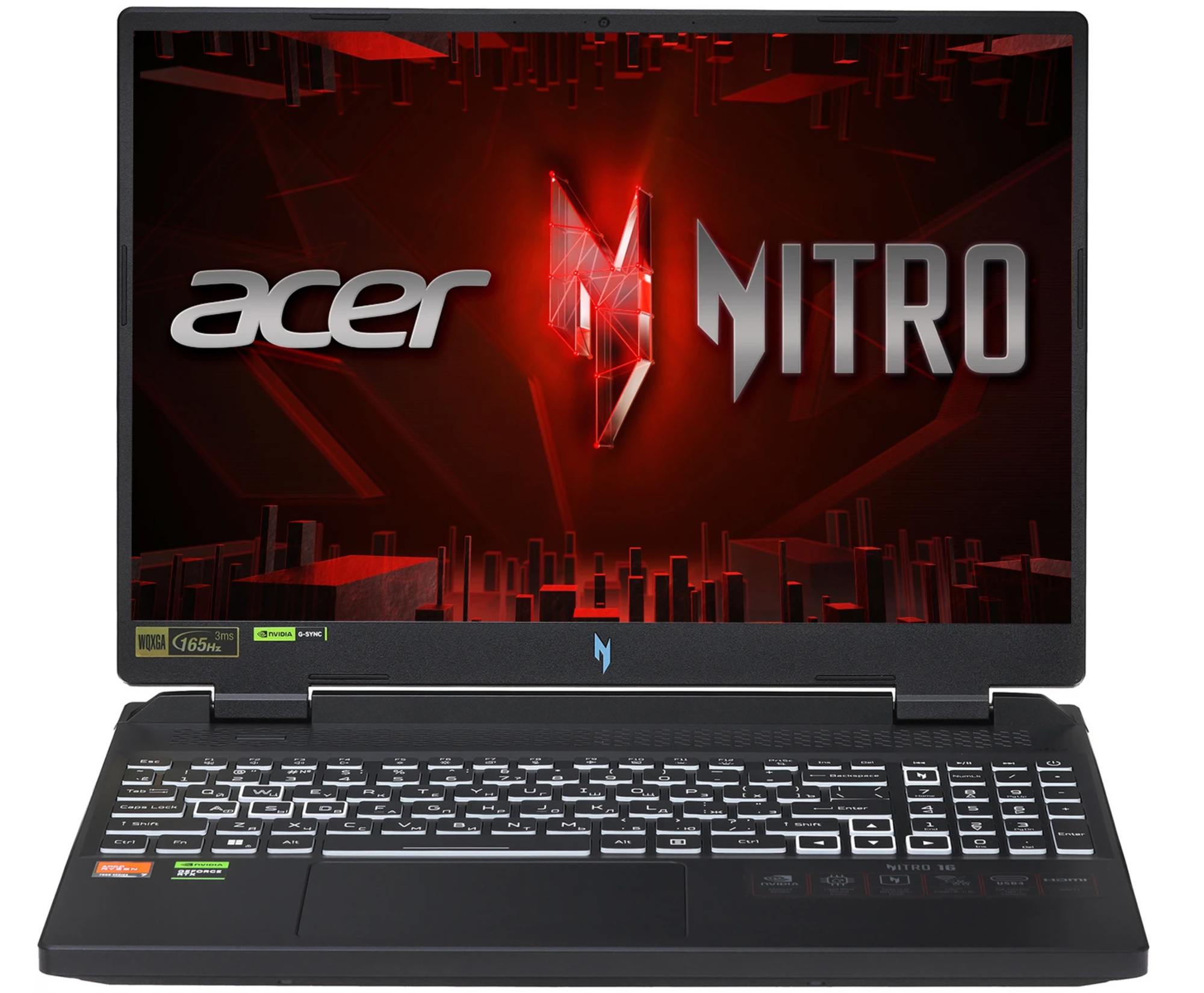 16" Ноутбук Acer Nitro 16 AN16-41-R5MW, 2560x1600, IPS, Ryzen 7 7840HS, 16 ГБ, SSD 1ТБ, RTX 4070 8 ГБ, без ОС, черный