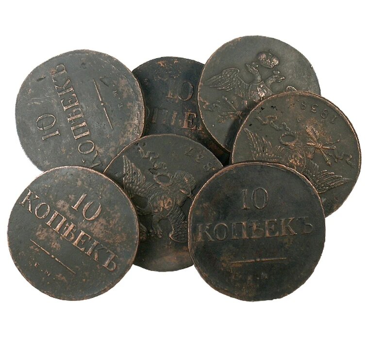 10 копеек масонские орлы темная патина 7 шт без повторов сувенирная копия монеты, нумизматика, деньги для коллекции