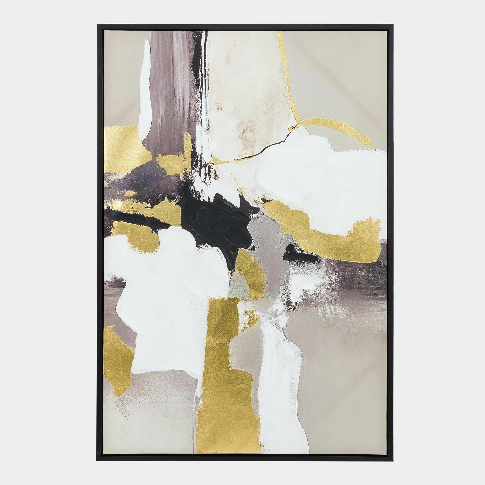 Картина в раме, 80х120 см, холст, золотисто-серая, Абстракция, Abstract