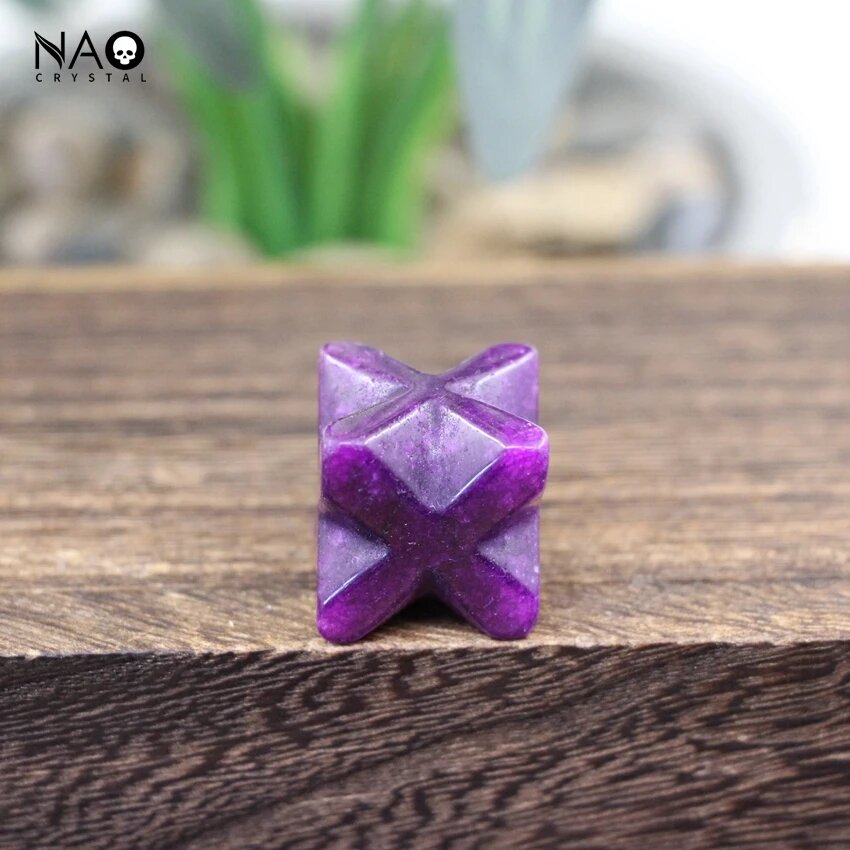 Драгоценный камень звезда меркаба 25 мм Фиолетовый, Lepidolite