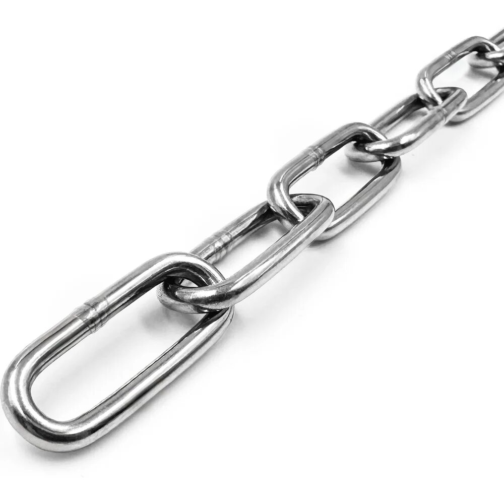 Нержавеющая цепь KREPFIELDм, А2, сварная, длиннозвенная, 10 м 763А2ЦЕПЬ4ММ-10 4x32, для создания страховочных растяжек